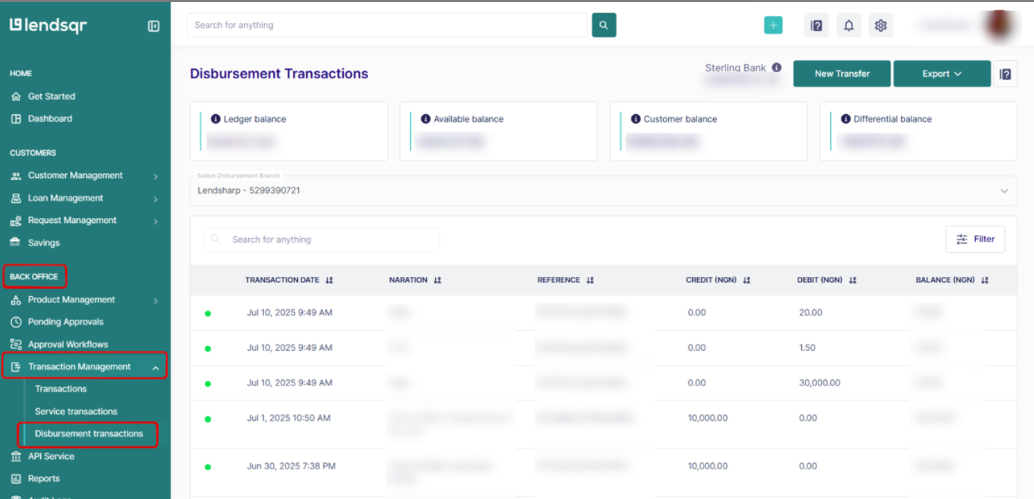 What is the difference between disbursement and service balance? - Lendsqr Documentation